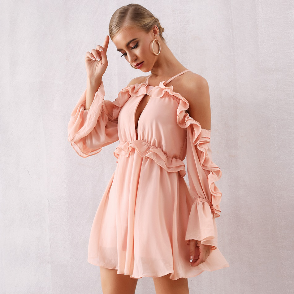 Ruffled Floral Style Dress– Rivi Gal